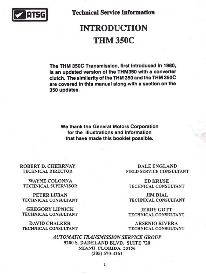 1979-1984 GM THM350C Service Manual - Vintage MoParts