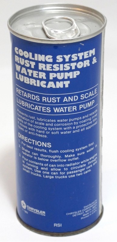 1970's - 1980's MoPar Rust Resistor and Water Pump Lubricant - 16oz ...